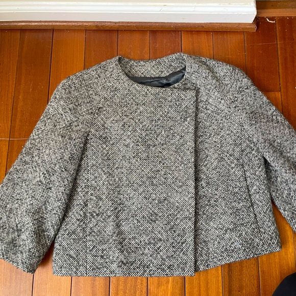 Banana Republic | Jackets & Coats | Banana Republic Wool Tweed Cropped Jacket Fully Lined Snap ...